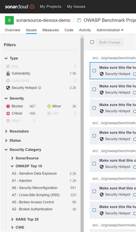 Cant Find The Owasp Top 10 Security Report Sonarqube Cloud Sonar