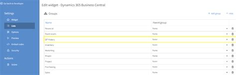 Adding Existing Lists To Your Business Central Main Widget EOne Solutions