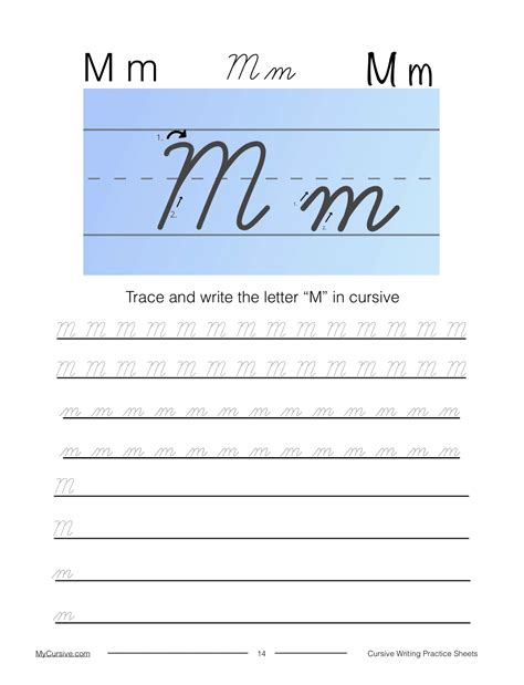 Cursive Lowercase M Cursive M Worksheets To Practice Capital Upper