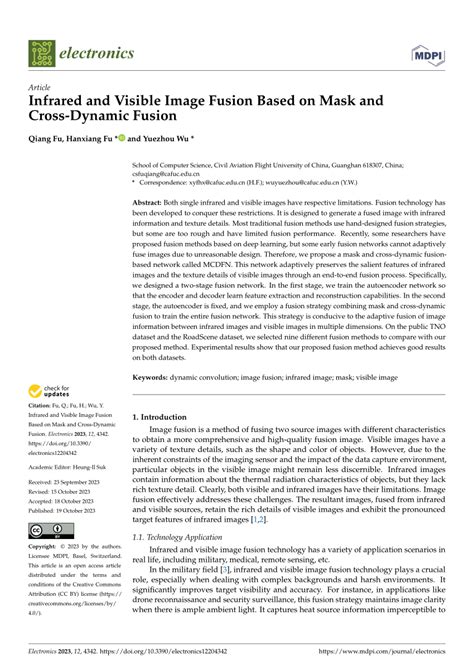 pdf infrared and visible image fusion based on mask and cross dynamic