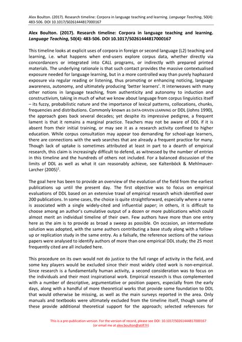 Pdf Corpora In Language Teaching And Learning