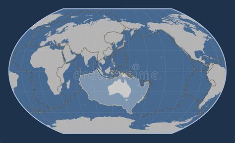 Australian Tectonic Plate Contour Kavrayskiy Vii Boundaries Stock Illustration Illustration