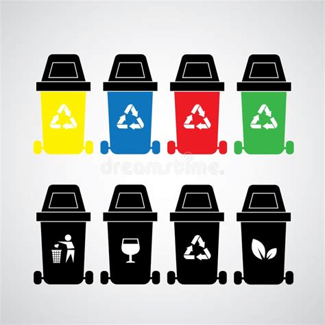 Papeleras De Reciclaje Del Vector Ilustración Del Vector Ilustración