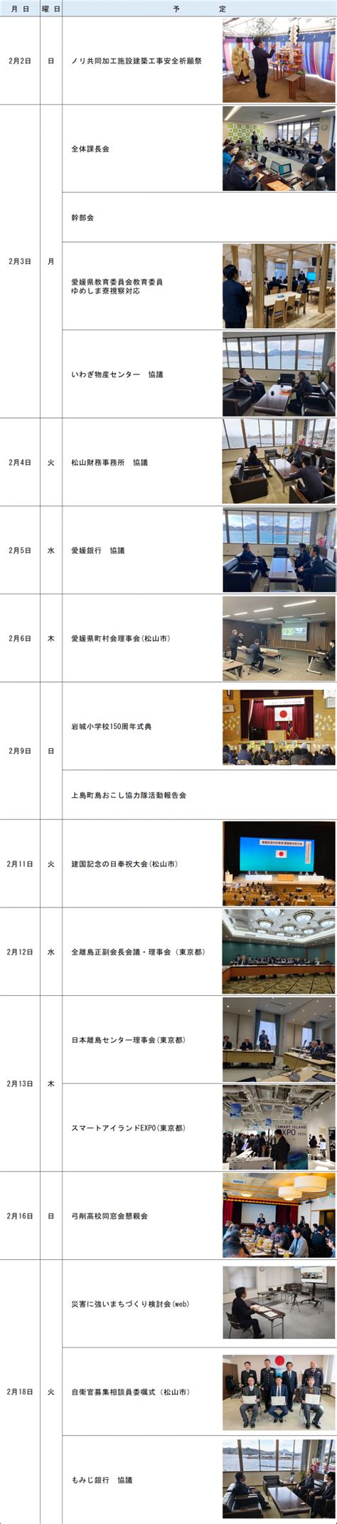 令和6年度2月 町長活動報告 上島町公式ホームページ