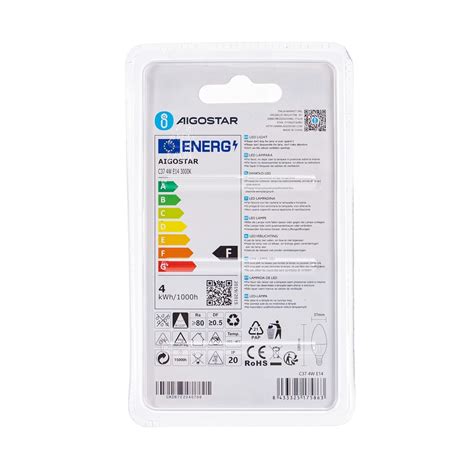 Lampadina Led E C A Candela W Bianco Caldo K Aigostar