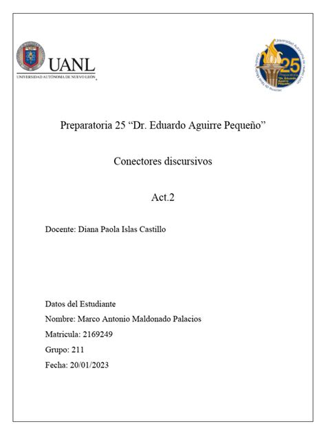 Conectores Discursivos Act2 Pdf