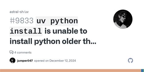 `uv Python Install` Is Unable To Install Python Older Than 37 · Issue