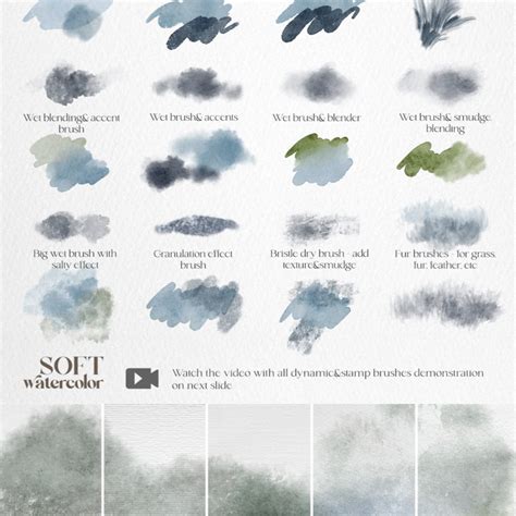 繪畫筆刷｜36款柔和水彩筆刷｜ba0207｜procreate 蝦皮購物