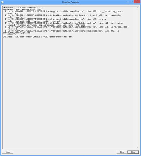 Houdini Exception In Thread Error General Houdini Questions Od Forum