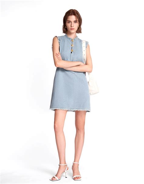 Delicate Button Fringe Trim Dress Saturdayclub Singapore