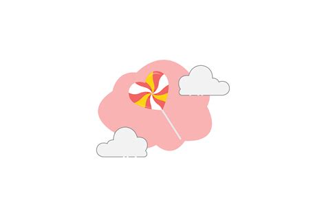 Valentine Love Lollipop Cloud Icon Graphic By Raysaozora · Creative Fabrica