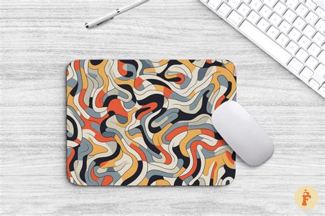 Abstract Line Art Mouse Pad By Mulew Art Thehungryjpeg
