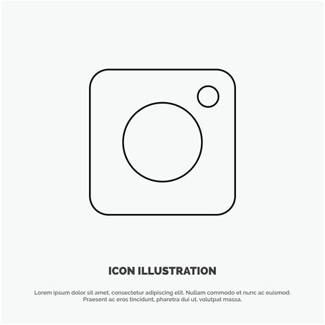 Camera Instagram Photo Social Line Icon Vector 18012404 Vector Art At