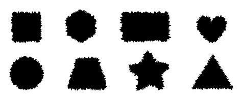 Set Of Stickers With Torn Edges Of Different Shapes Silhouette Of