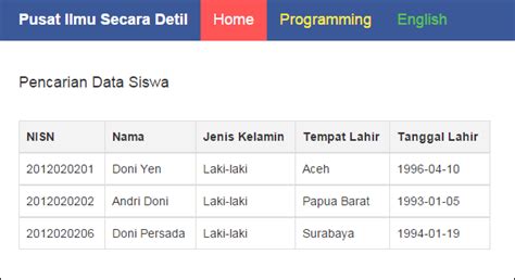 Tutorial Searching Dengan Php Mysql