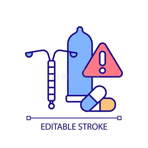 Birth Control Methods Rgb Color Icon Stock Vector Illustration Of