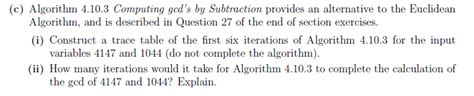 Solved C Algorithm 4103 Computing Gcds By Subtraction