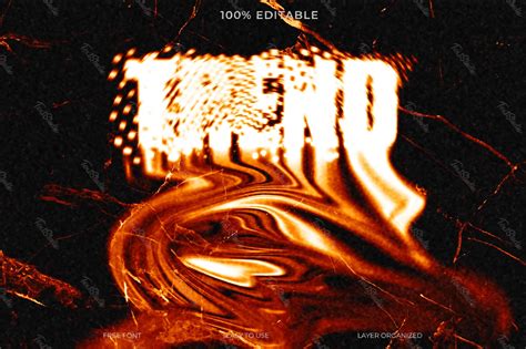 Trend Abstract Trippy Distorted Font Style Text Effect Free Photoshop Psd File