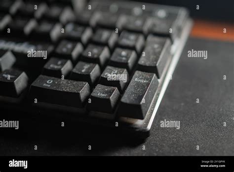 Close Up View Of A Black Computer Keyboard With Various Function Keys