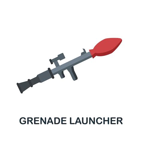 Premium Vector Grenade Launcher Flat Icon Color Simple Element From