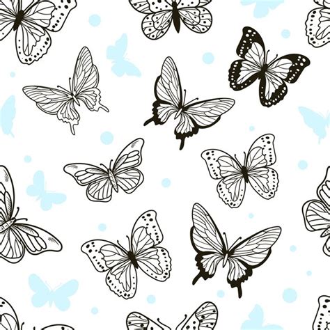 Free Vector Hand Drawn Butterfly Pattern