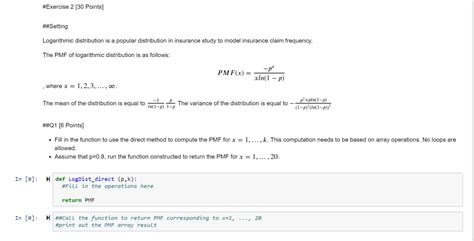 exercise 2 [30 points] setting logarithmic