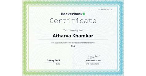 Css Certification Hackerrankcertified Hackerrank Webdevelopment