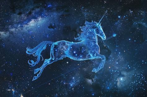 Sagittarius The Archer Centaur Constellation In Cosmic Space Premium