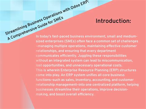 Ppt Streamlining Business Operations With Odoo Erp A Comprehensive
