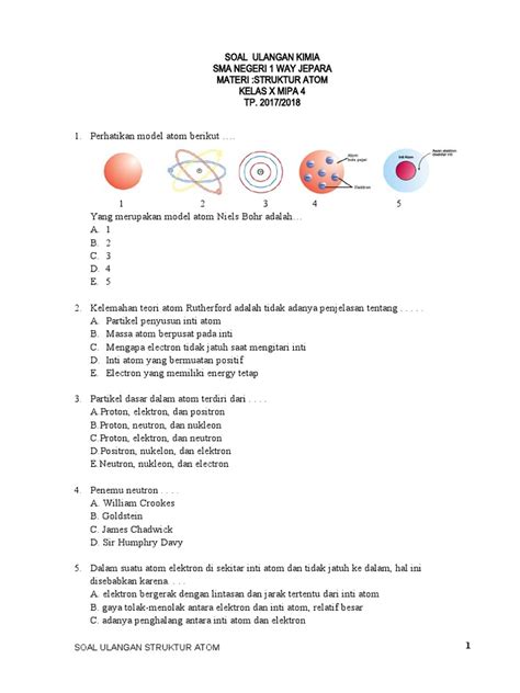 Soal Struktur Atom Pdf