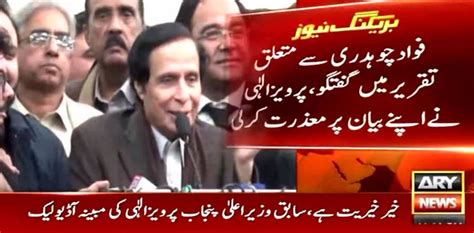 Pervaiz Elahi Apologises For Remarks On Fawad Chaudhry