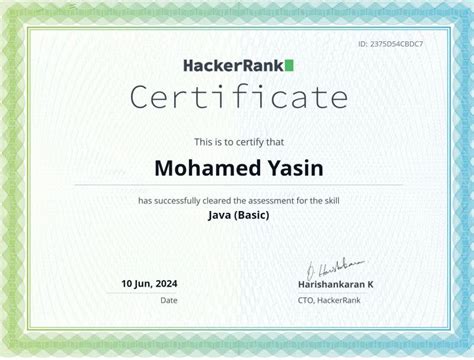 Mohammed Yasin On Linkedin Hackerrank Greatskills
