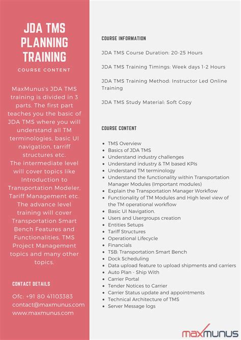 Jda Tms Online Training With Leading Industry Expert By Maxmunus By