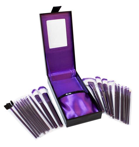 Purple Make Up Brush Set With Mirror Makeup Brush Set Vegan Makeup