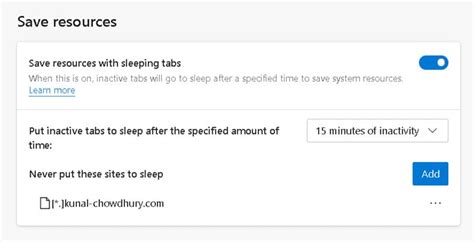 Save Resources With Sleeping Tabs In Microsoft Edge On Windows