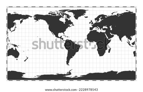 Vector World Map Patterson Cylindrical Projection Stock Vector Royalty Free 2228978543