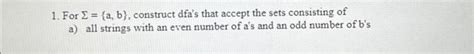 Solved 1 For Σ Ab Construct Dfas That Accept The Sets