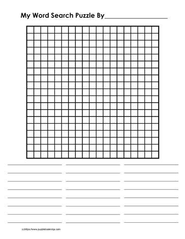 Blank Word Search Puzzle Sheet