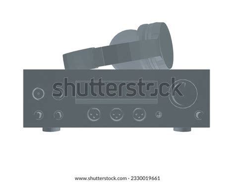 Professional Equipment Electronic Music Polygonal Stereo Stock Vector