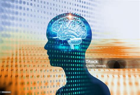 가상 인간과 디지털 뇌 3dillustration의 실루엣 가상현실에 대한 스톡 사진 및 기타 이미지 가상현실 개념 과학 Istock