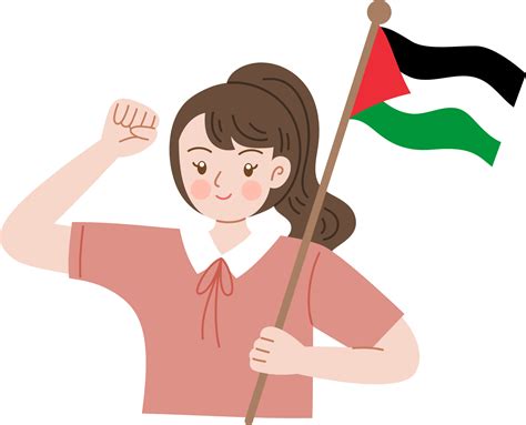 Woman Holding Palestine Flag 35048752 Png