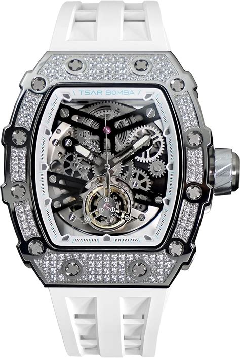 Amazon.com: TSAR BOMBA Luxury Men's Automatic Mechanical Watch - 50M ...