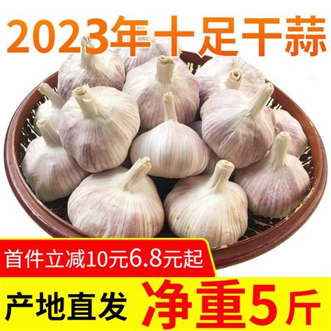 2023新蒜头干大蒜头5斤农家自种干蒜整箱批发紫白皮蒜种新鲜蔬菜虎窝淘