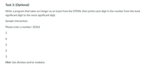 Solved Task 3 Optional Write A Program That Takes An Chegg