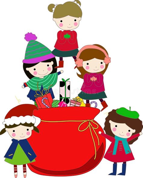 Bambini Di Natale Illustrazione Vettoriale Illustrazione Di Arte
