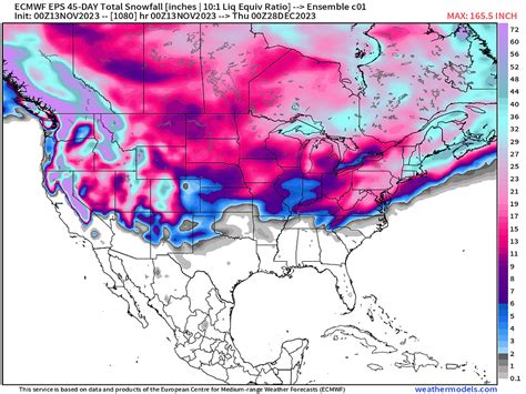 For Fun Here Are The New 45 Day Snow Maps From The Euro Control Run