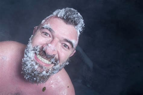 Premium Photo Russian Extreme A Naked Man In The Snow With Frozen
