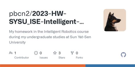 Github Pbcn22023 Hw Sysuise Intelligent Robotics Technology My