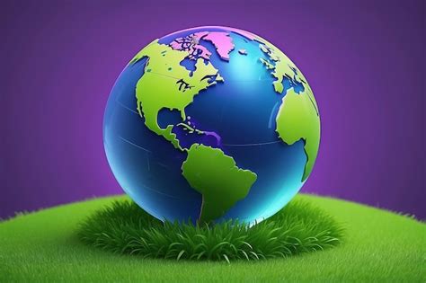 Premium Photo Glass Earth Globe On Green Grass Background
