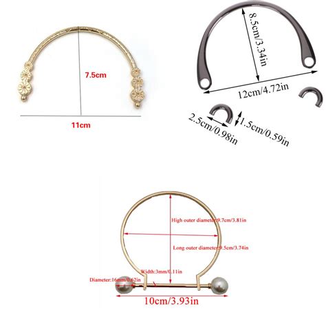 Badu Bg Метални дръжки за чанта за ръчна чанта презрамка за чанта с къса дръжка Аксесоари за